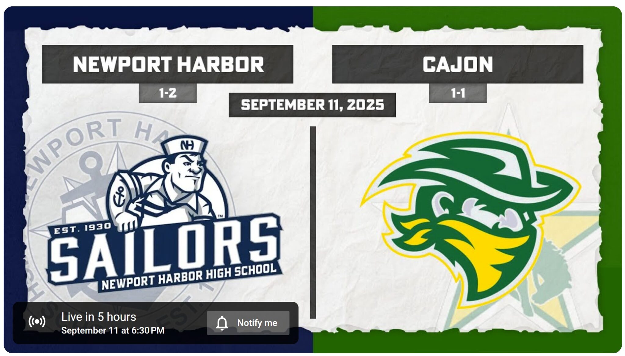 Watch Newport Harbor Take on the Cajon Cowboys – Live Tonight on TarTV ...